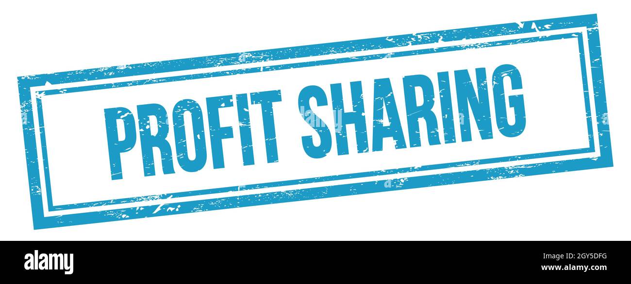 PROFIT SHARING text on blue grungy vintage rectangle stamp Stock Photo ...