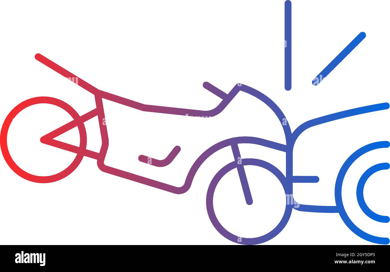 Collision with motorcycle gradient linear vector icon Stock Vector ...