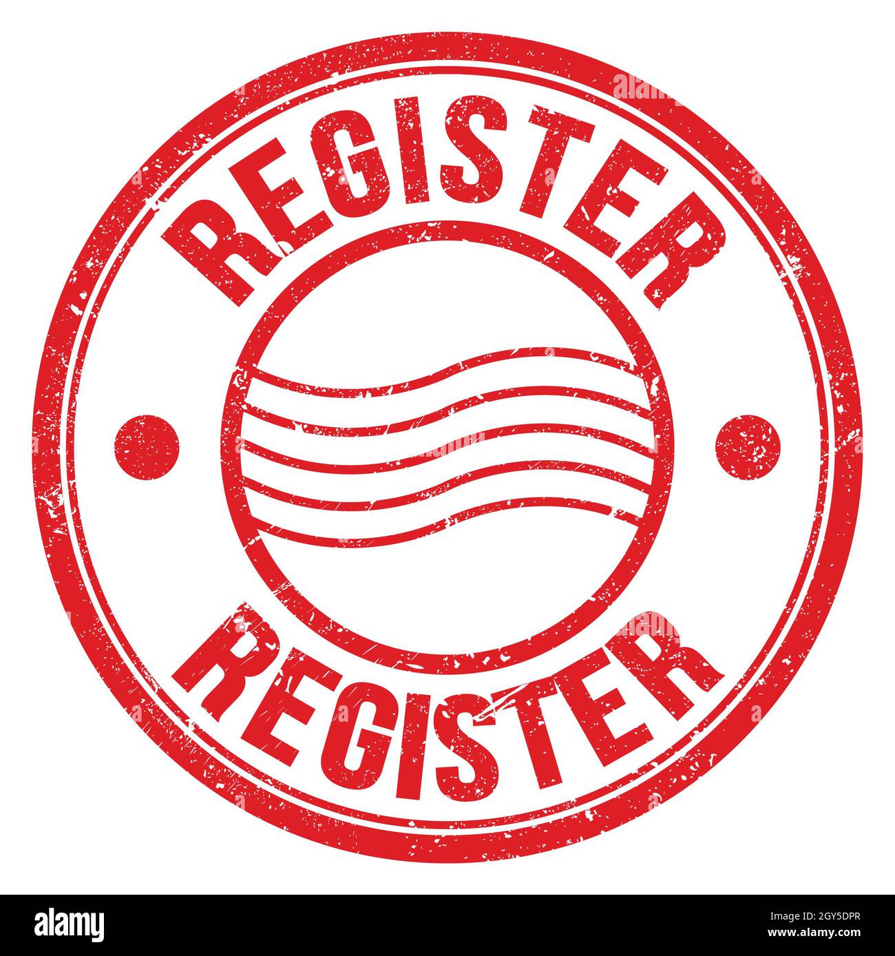 REGISTER word written on red round postal stamp sign Stock Photo - Alamy