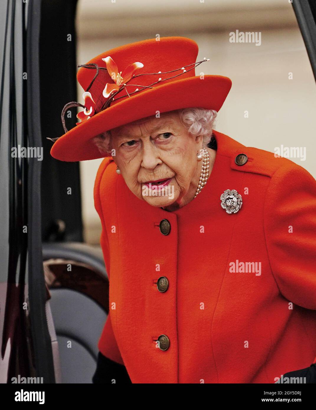 Queen Elizabeth II arrives for the launch of the Queen's Baton Relay ...