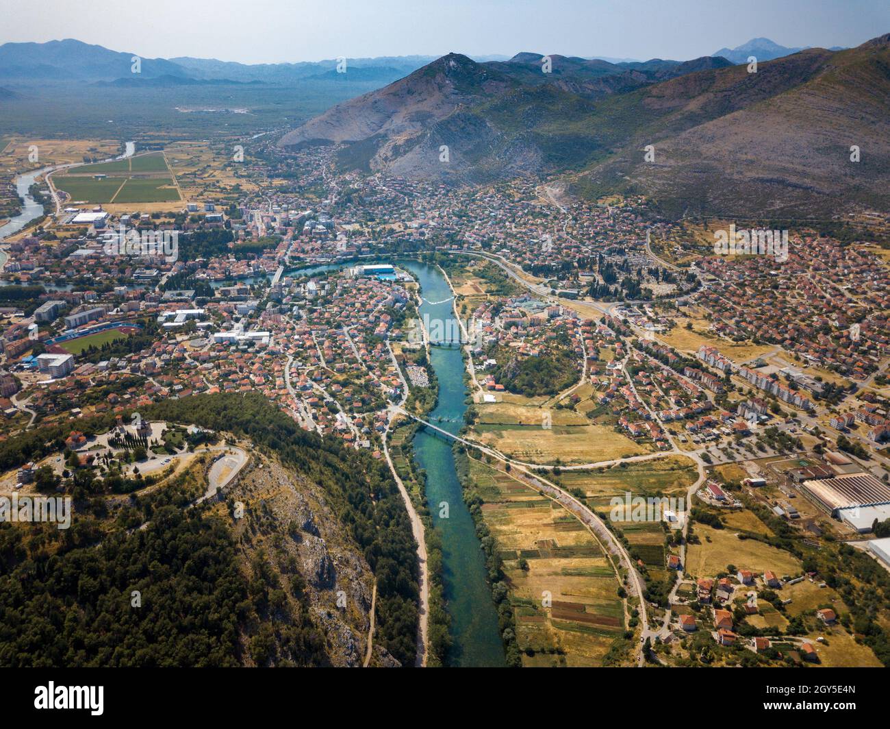 Aerial view of Trebinje and river Trebisnjica Stock Photo - Alamy