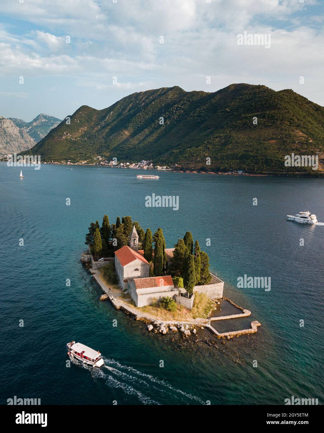Saint George, a beautiful little island and a catholic Monastery Stock ...