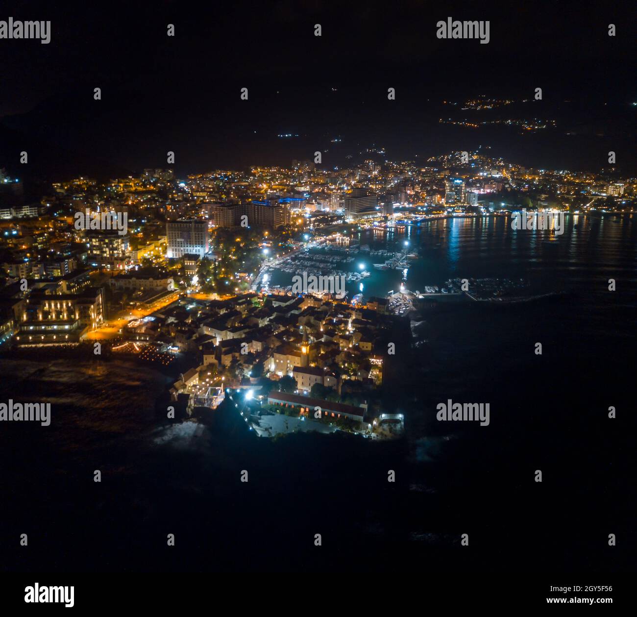Aerial drone view budva montenegro hi-res stock photography and images ...