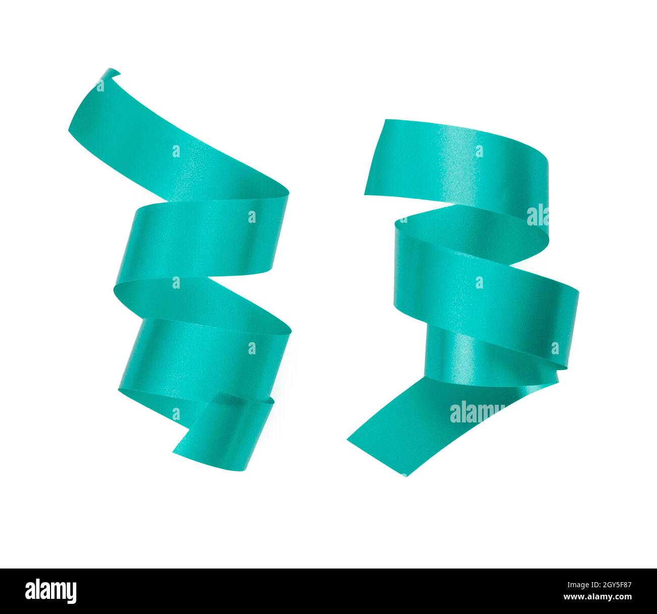 Green ribbon border isolated on white background close up Stock Photo ...