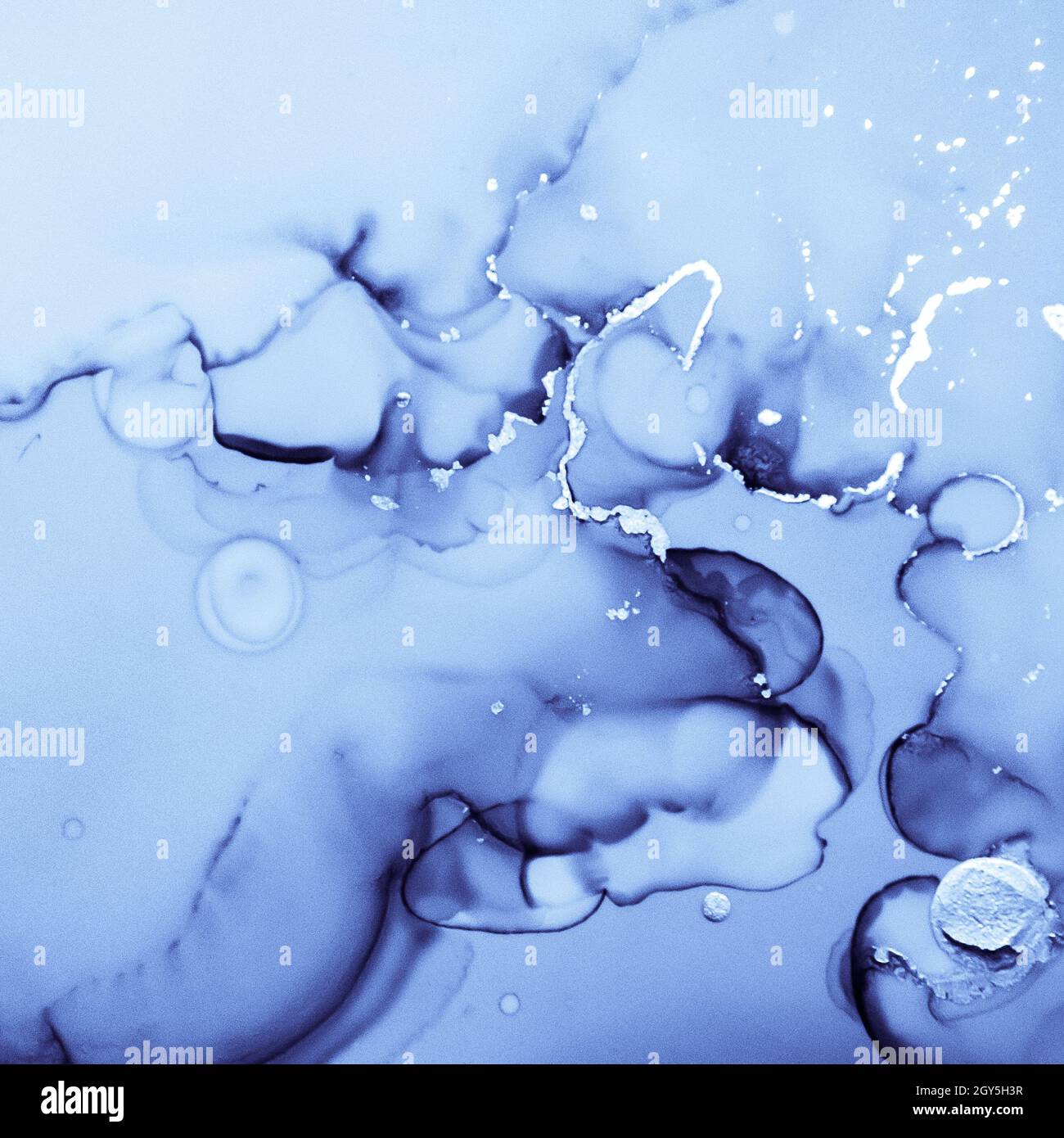 Ocean Ink Paint. Fluid Wave Background. Blue Stock Photo - Alamy