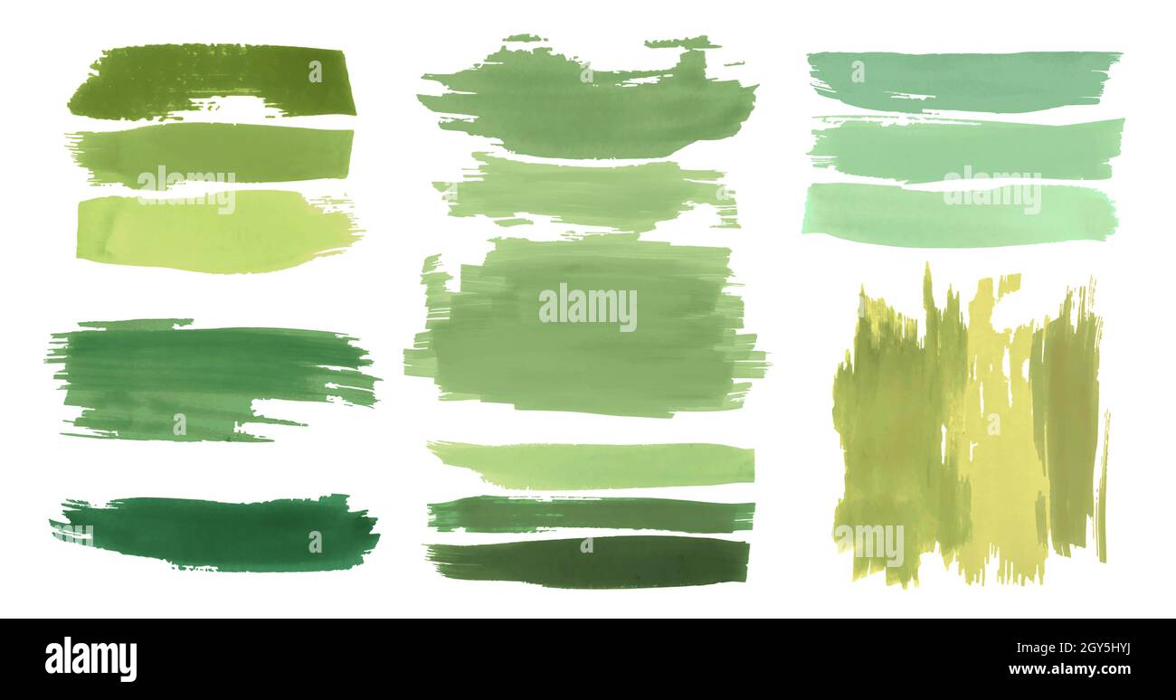 Green Smear the Paint. Color Shapes Background. Isolated Grunge Texture ...