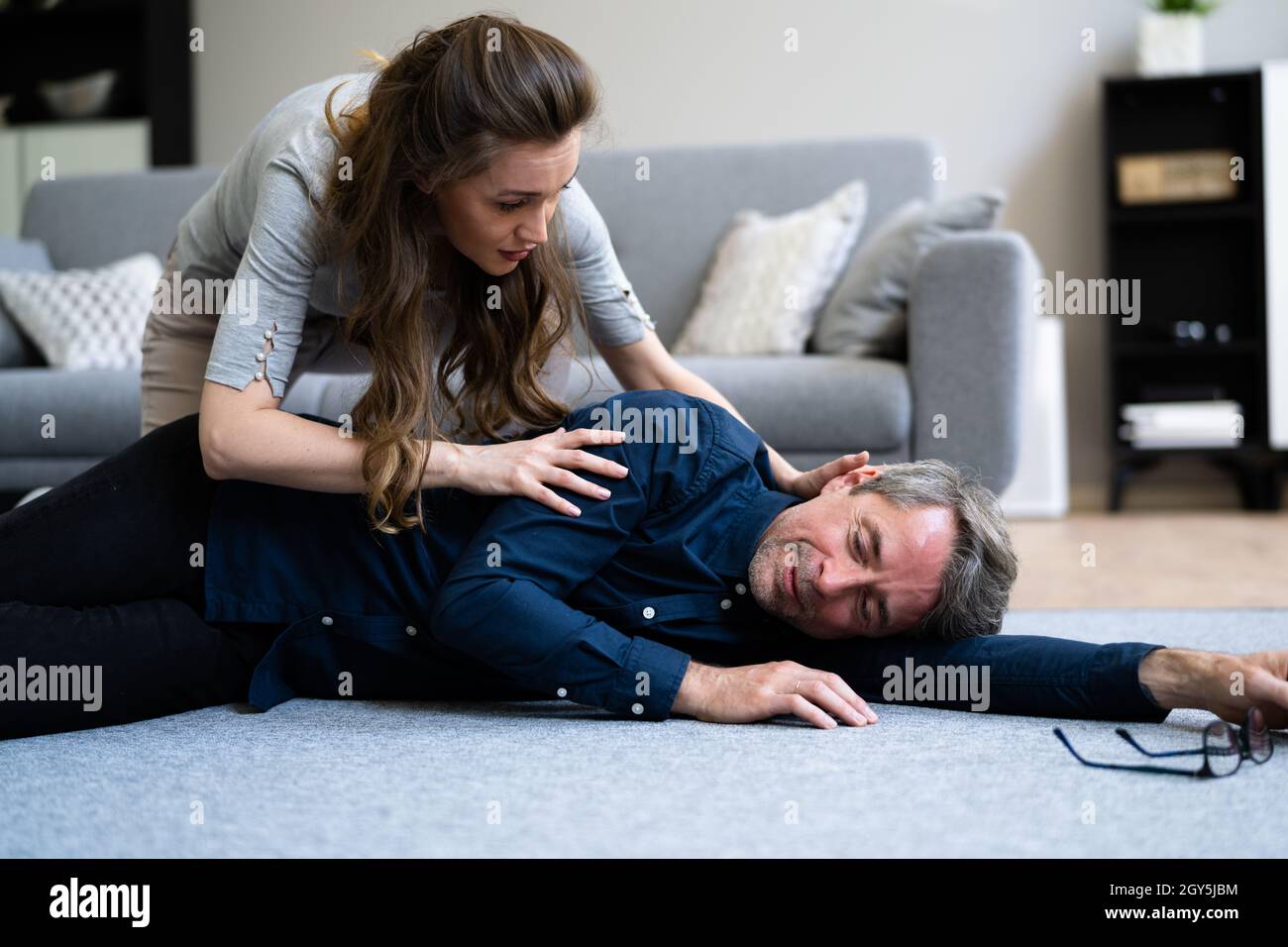 Elder Senior Man Slip And Fall Risk Stock Photo - Alamy