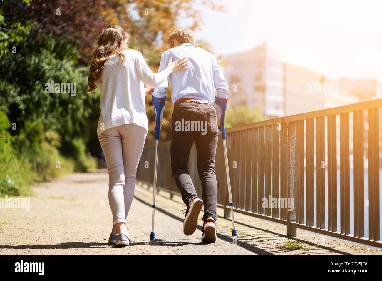 Injured Elderly Man With Broken Leg After Accident Stock Photo - Alamy