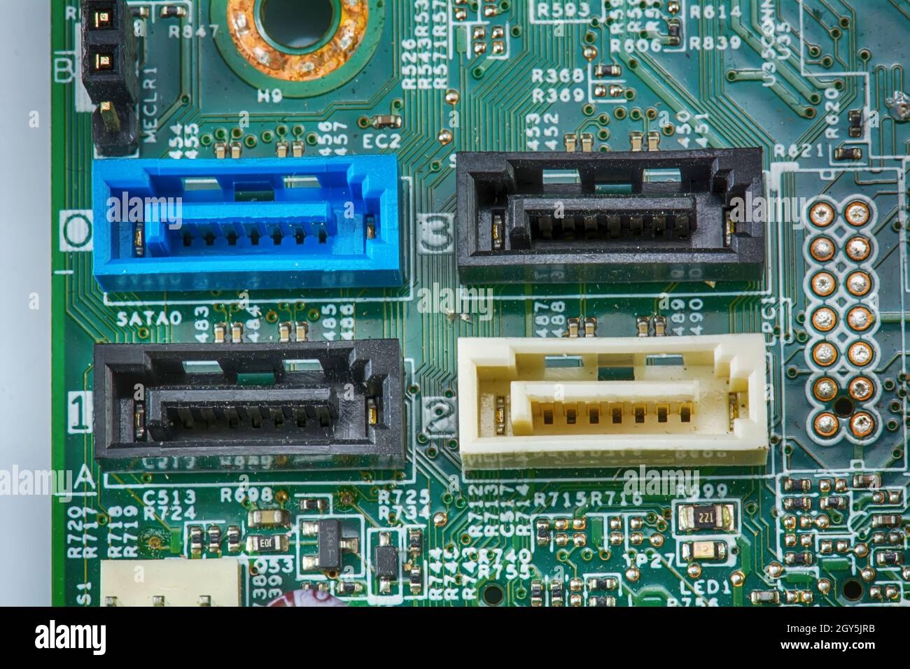 The components of the motherboard. Include chip, ic, cpu socket ...