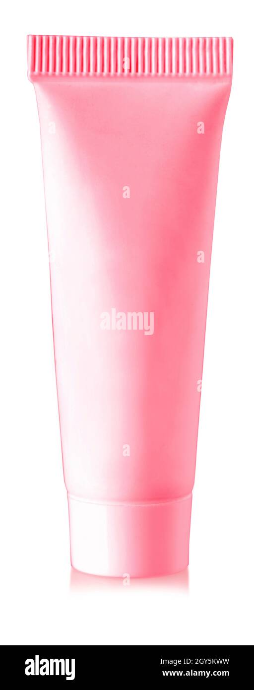 The red Cosmetic tube isolated on white background Stock Photo - Alamy