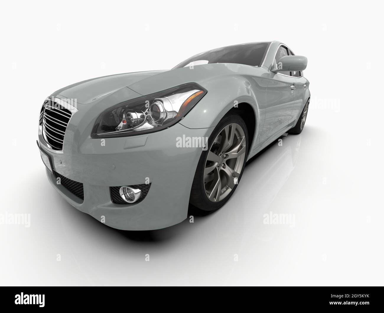 Generic and Brandless Car Isolated on White 3d Illustration ...