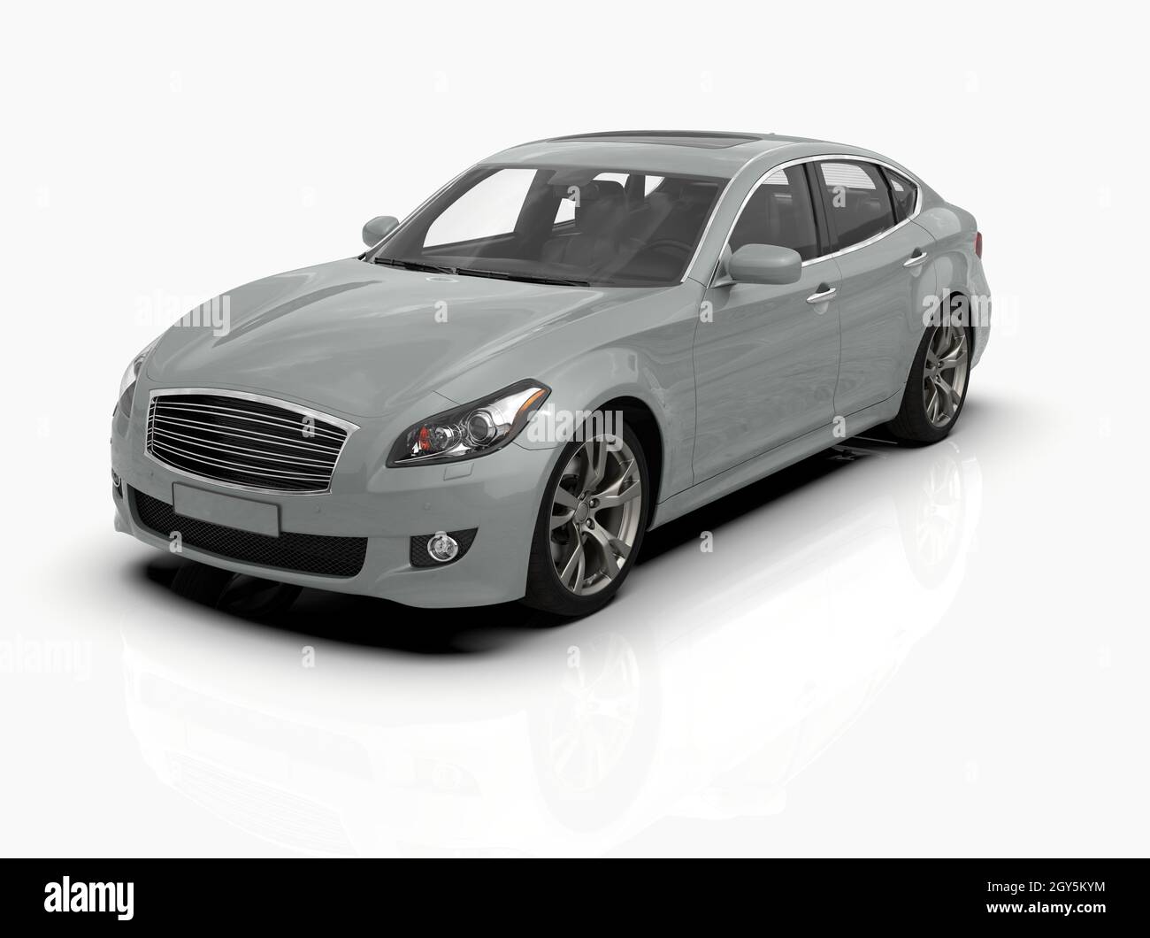 Generic and Brandless Car Isolated on White 3d Illustration ...