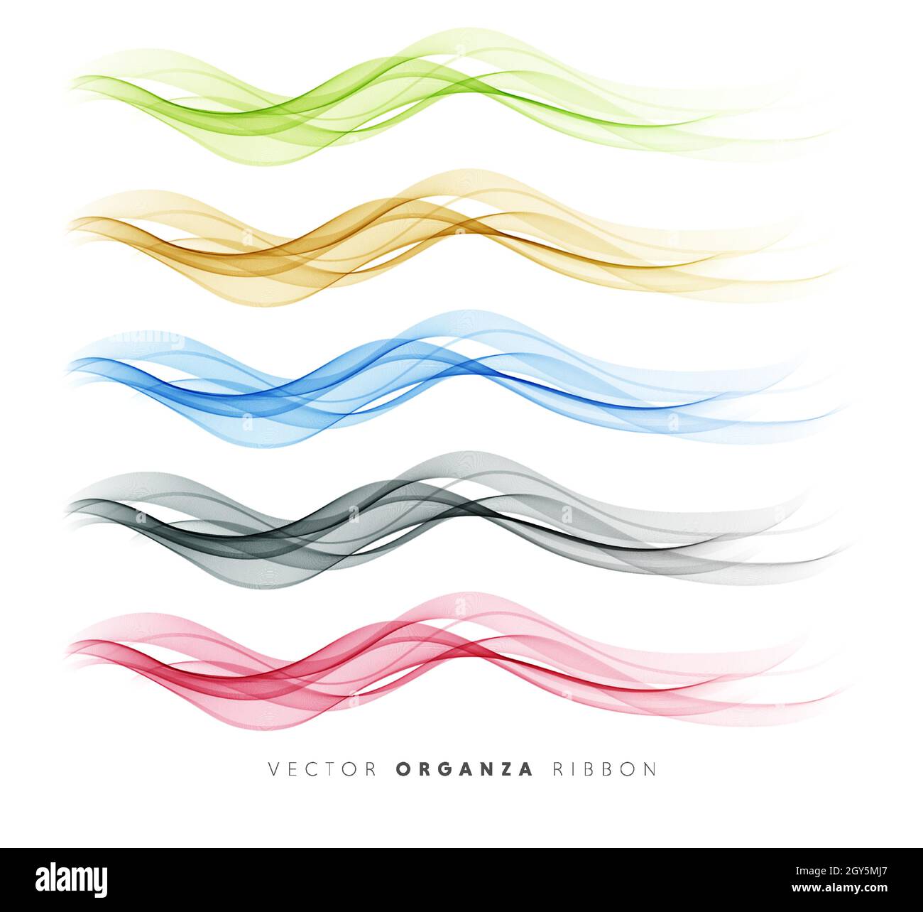 Vector abstract colorful flowing wave lines isolated on white ...