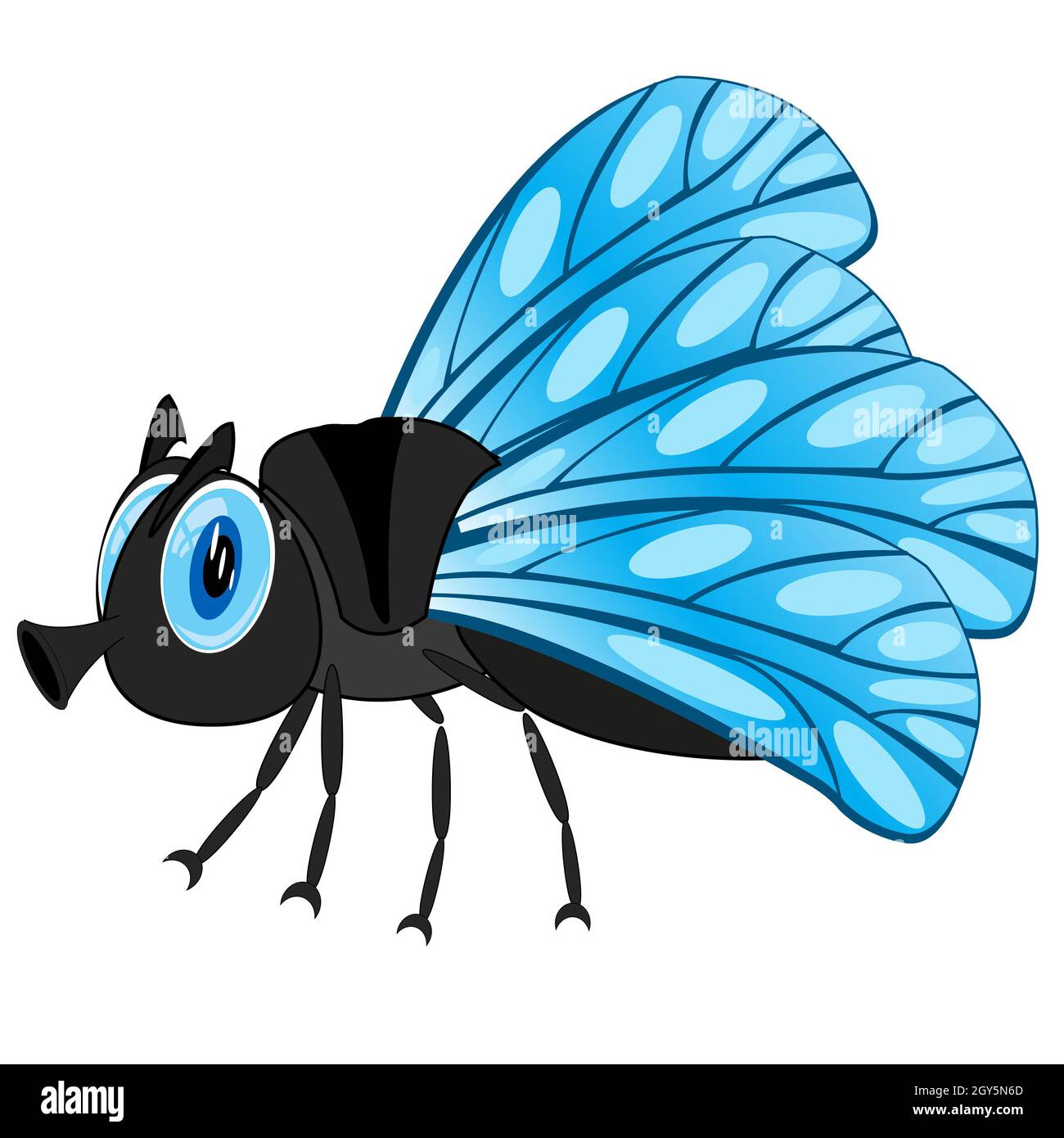 Vector illustration of the cartoon bad insect fly Stock Photo - Alamy