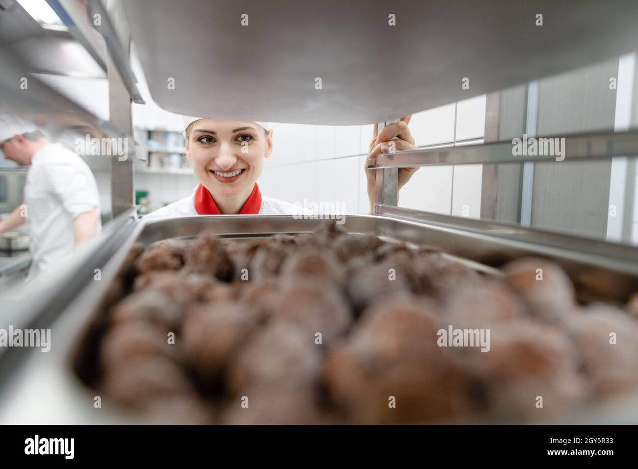 Food storage in a commercial kitchen hi-res stock photography and ...