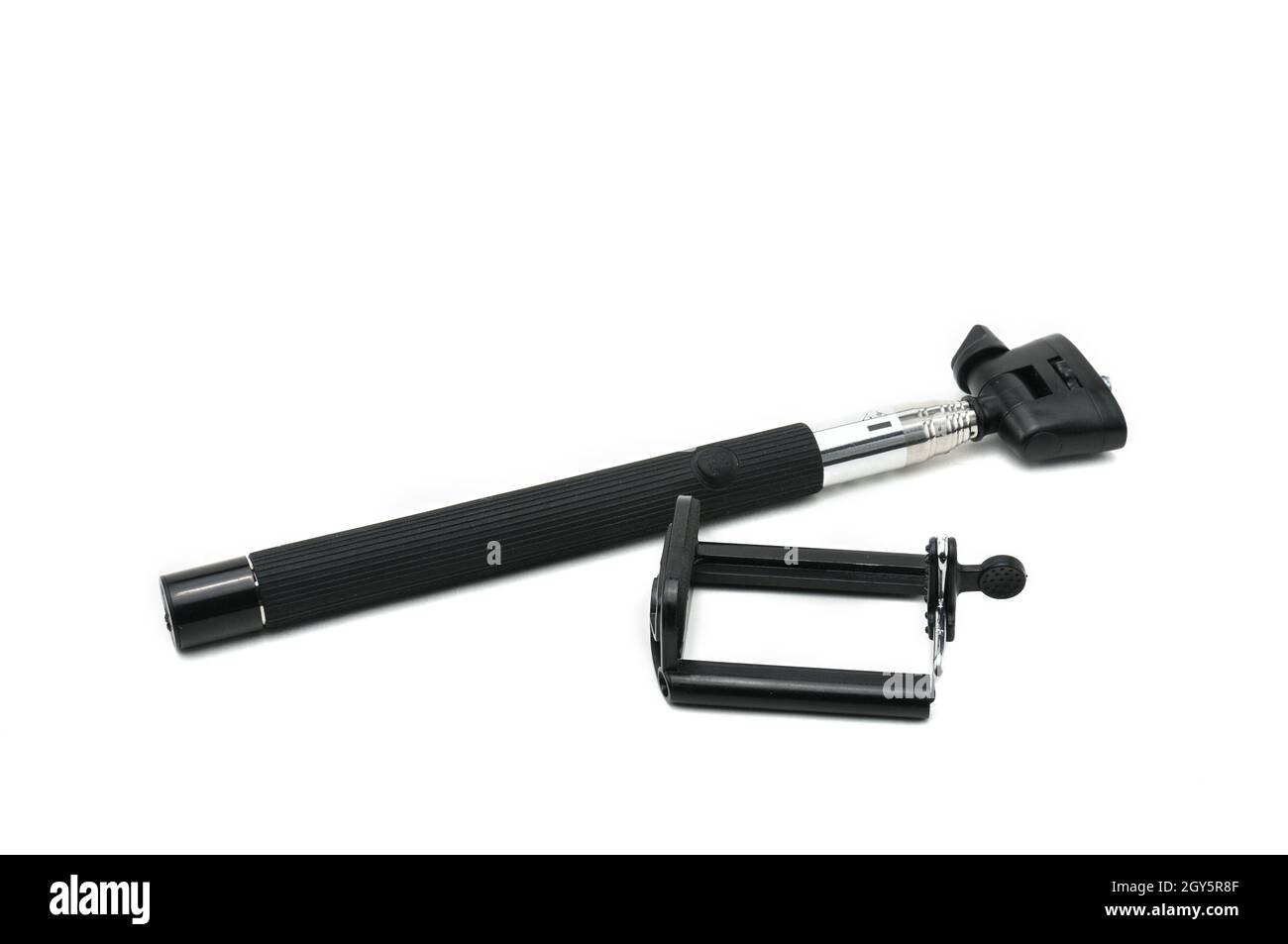 Extending monopod for selfie and smartphone for isolation from white ...