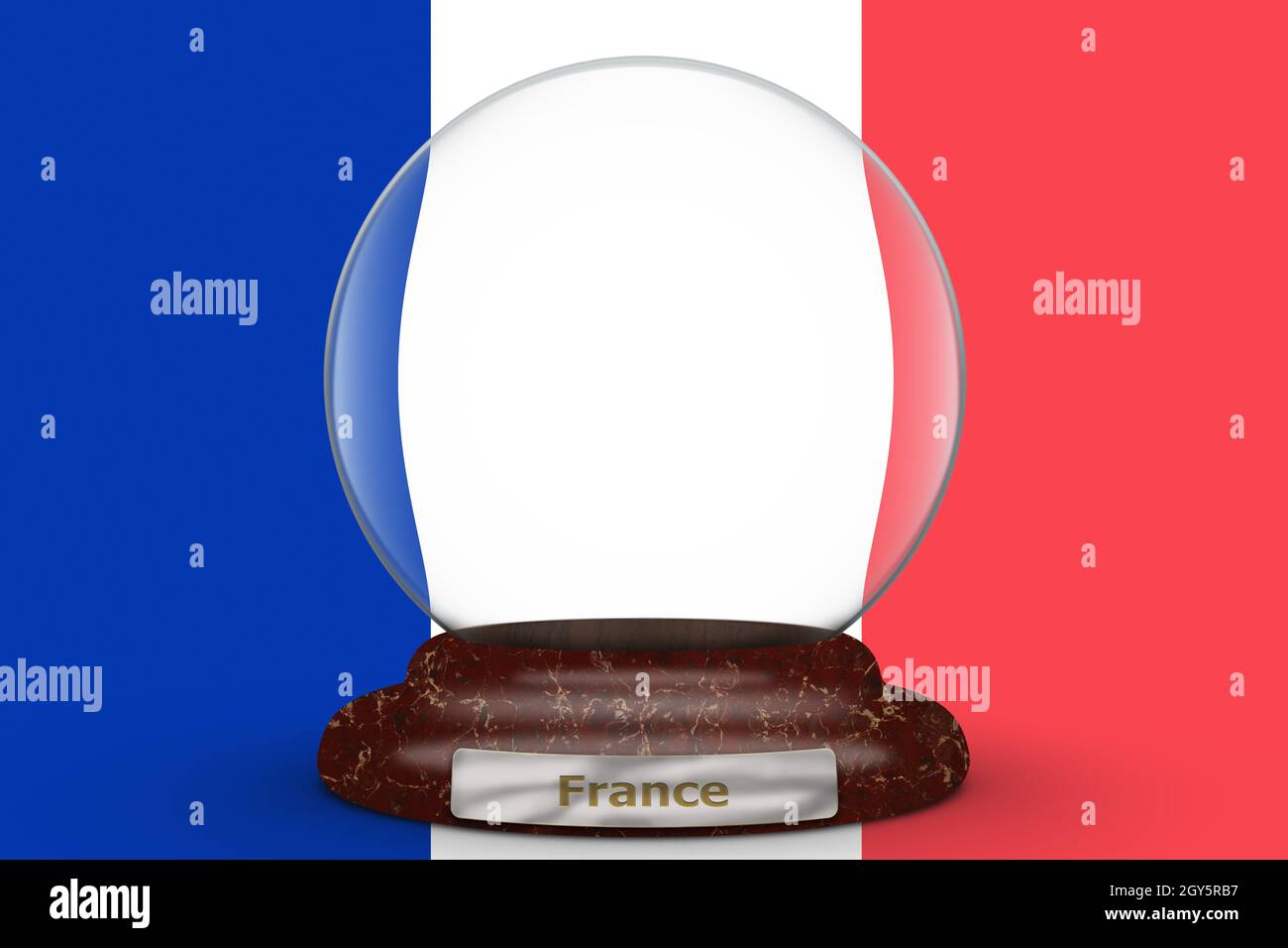 Flag of France on a snow globe background Stock Photo - Alamy