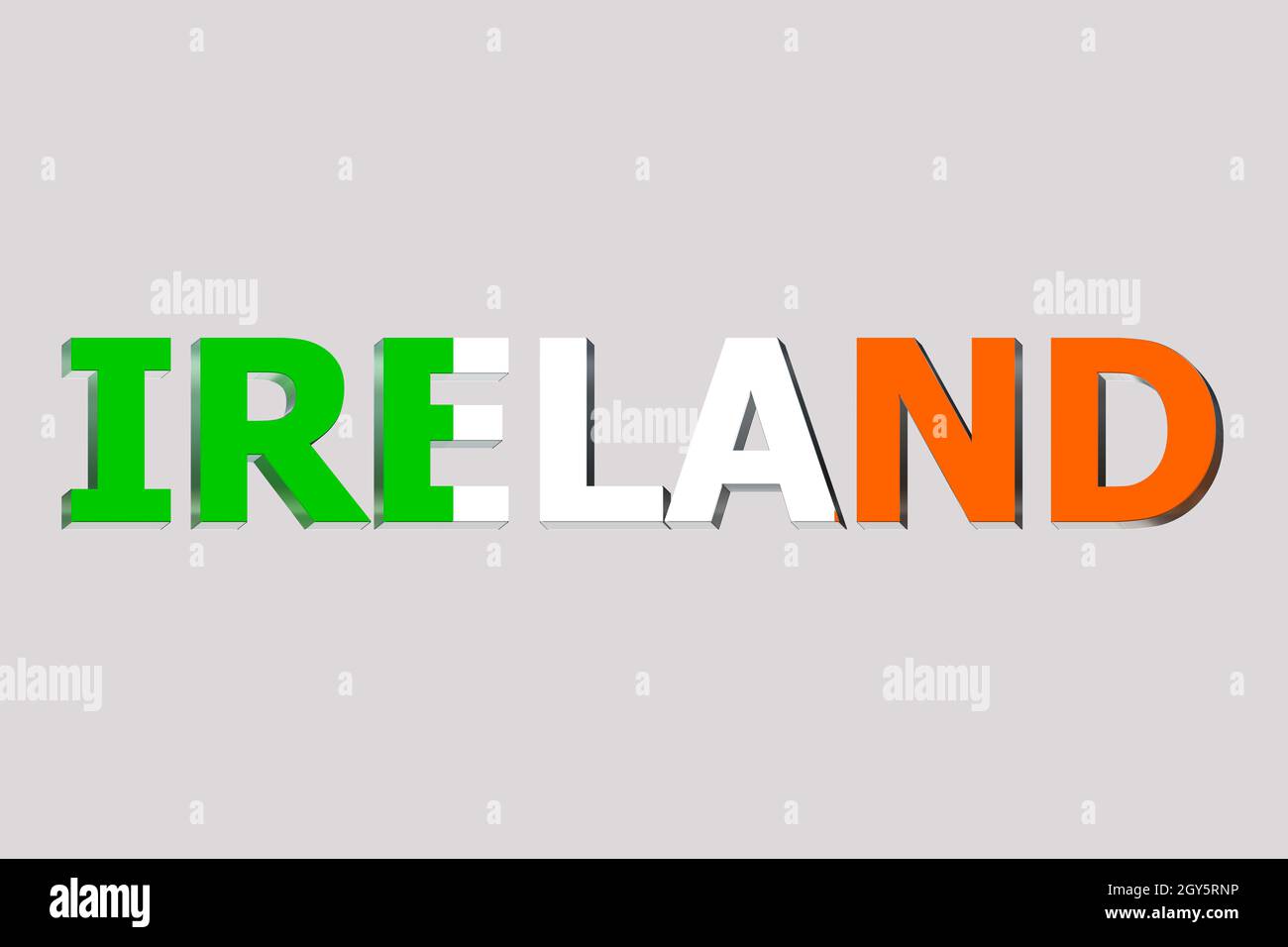 Flag of Ireland on a text background Stock Photo - Alamy
