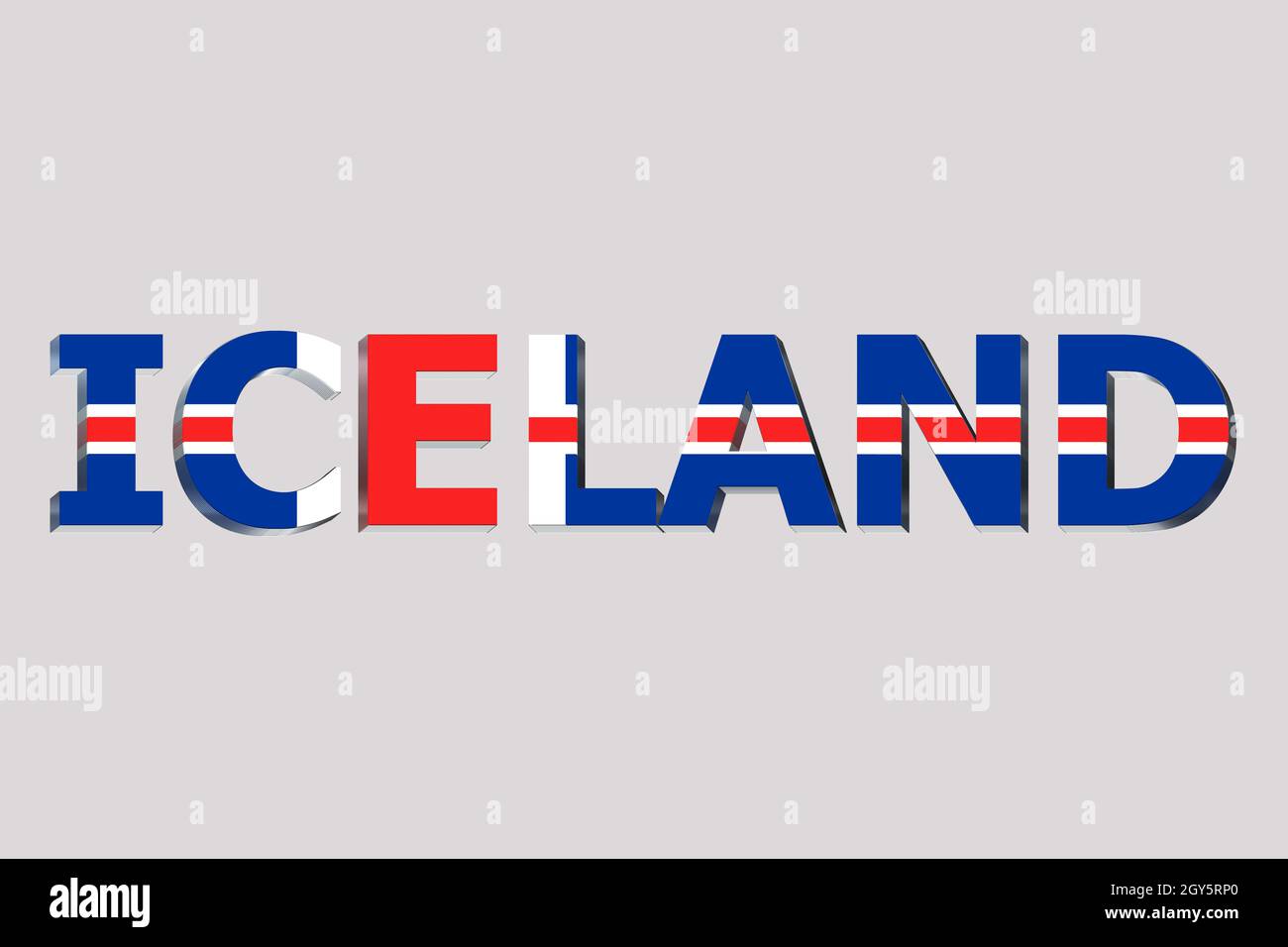 Flag of Iceland on a text background Stock Photo - Alamy
