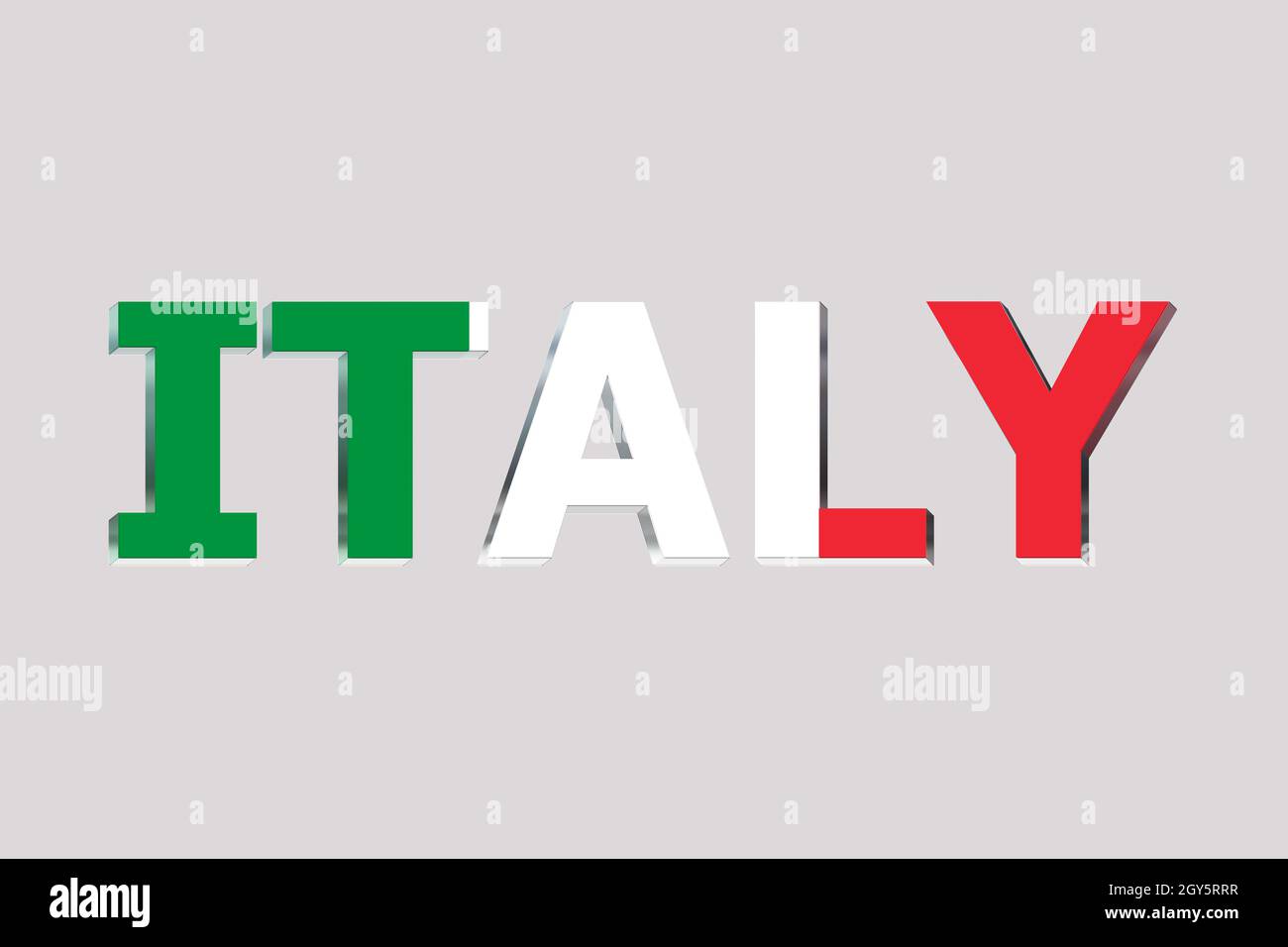 Flag of Italy on a text background Stock Photo - Alamy
