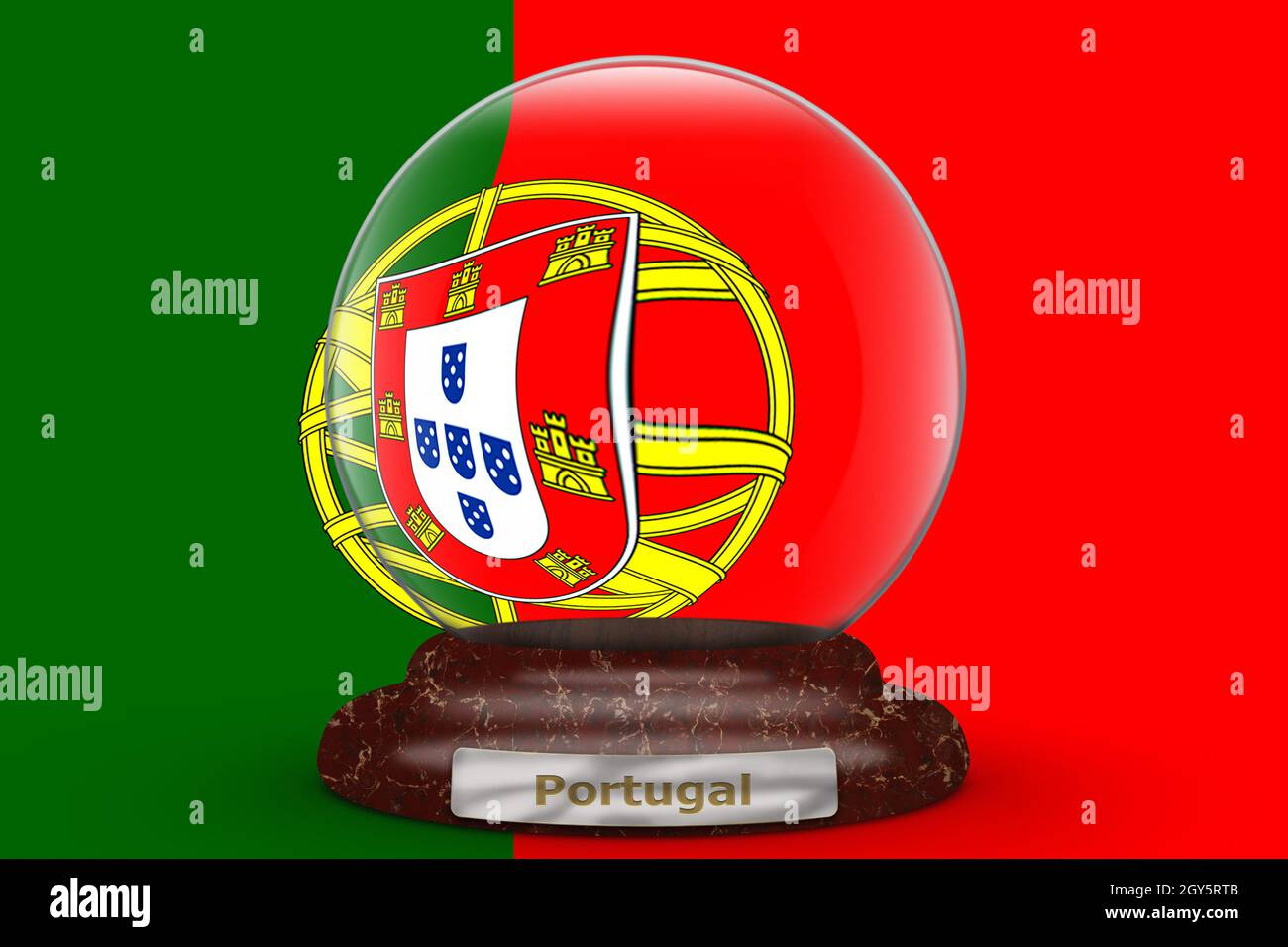 Flag of Portugal on a snow globe background Stock Photo - Alamy