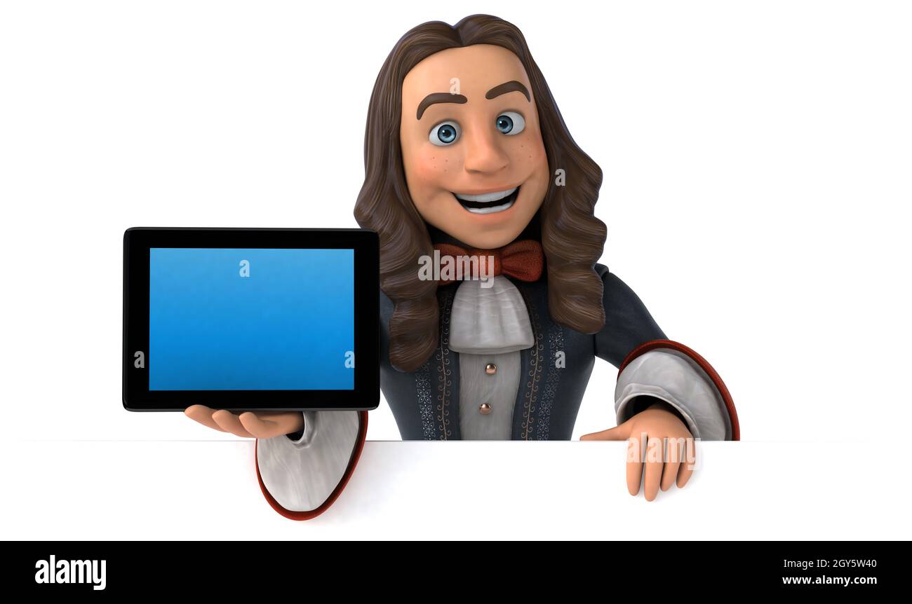 3D Illustration of a cartoon man in historical baroque costume Stock ...