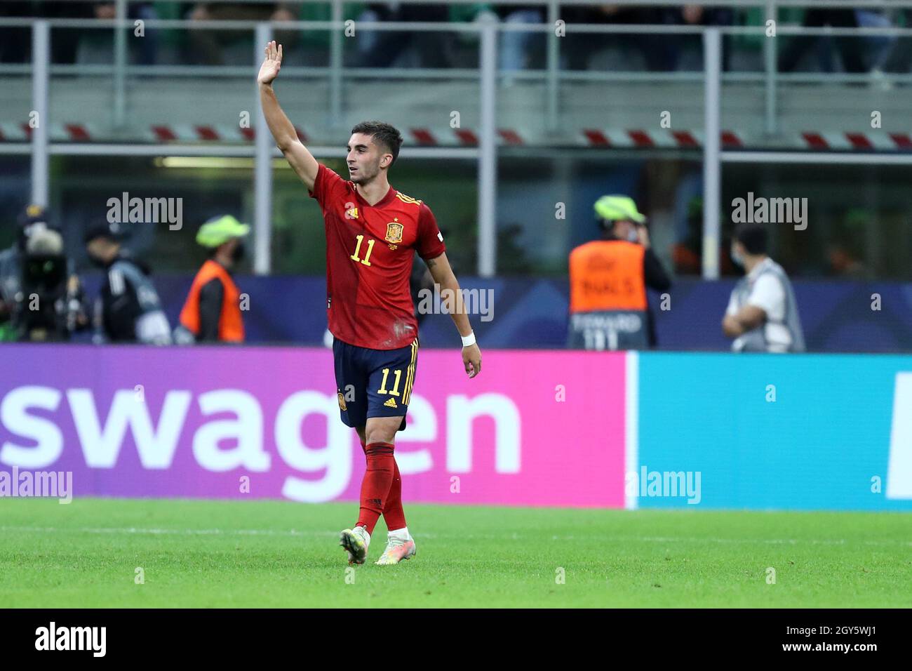 Ferran Torres of Spain celebrates after scoring his team's second goal ...