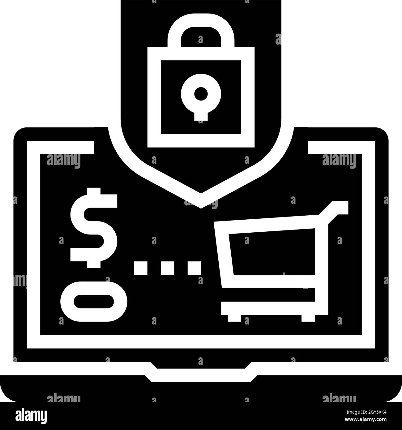 secure shopping glyph icon vector illustration Stock Vector Image & Art ...