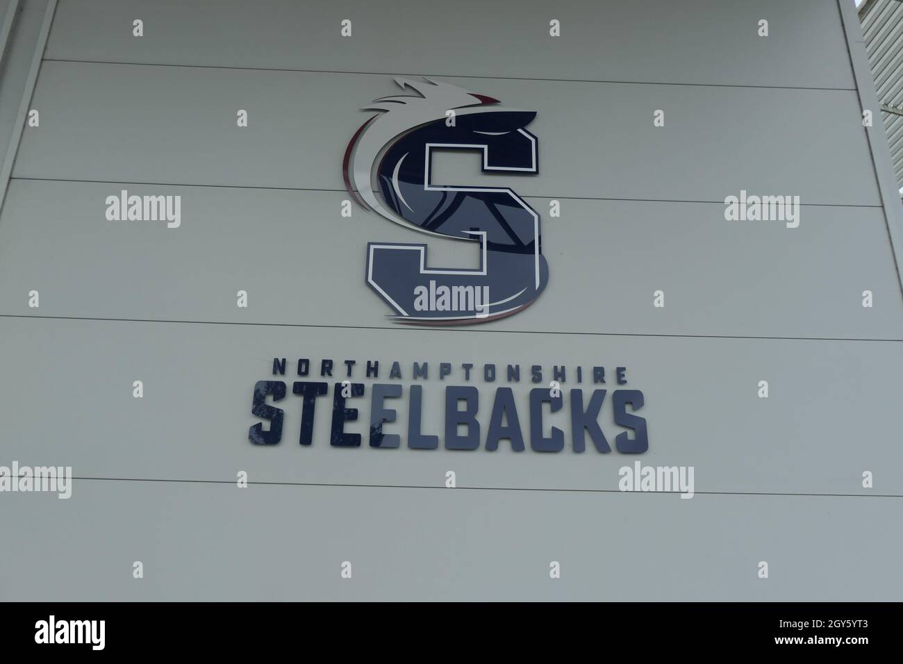Steel Backs sign at the Northampton Town Cricket ground Steel backs ...