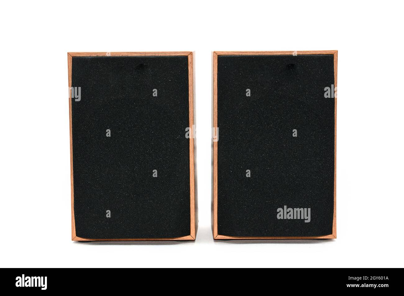 Speakers for listening to sound on a white background Stock Photo - Alamy
