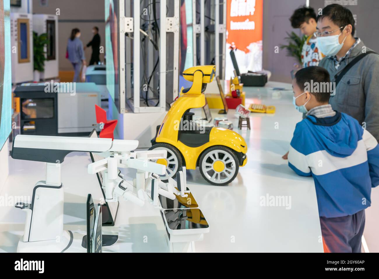 CHONGQING, CHINA - May 23, 2021: the Different type of robots displayed ...