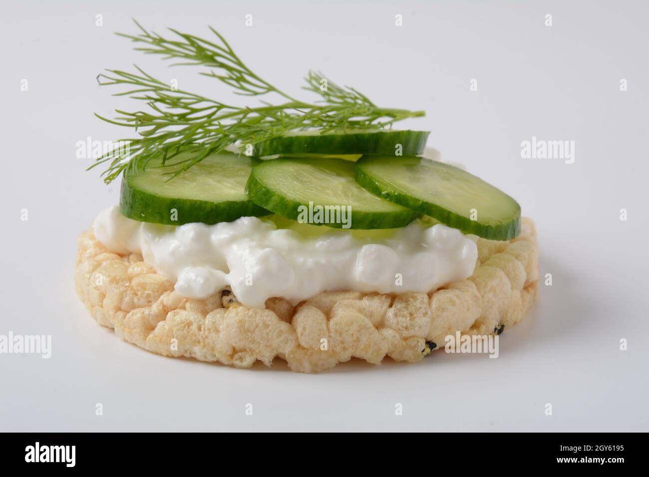 Rice bread Crispy bred cucumber slices ,Cottage cheese and fresh dill ...
