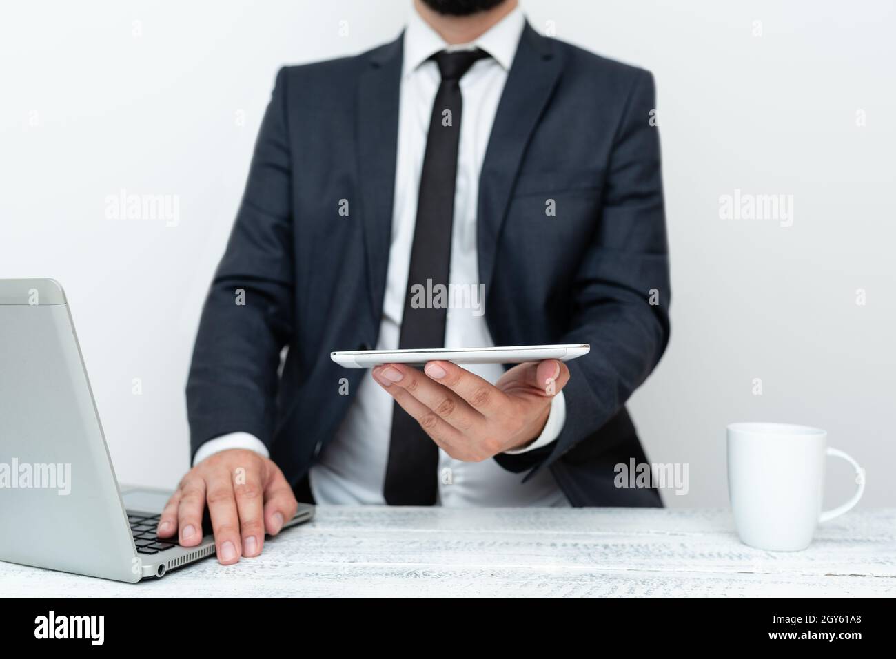 Remote Office Work Online Smartphone Voice And Video Calling Stock ...