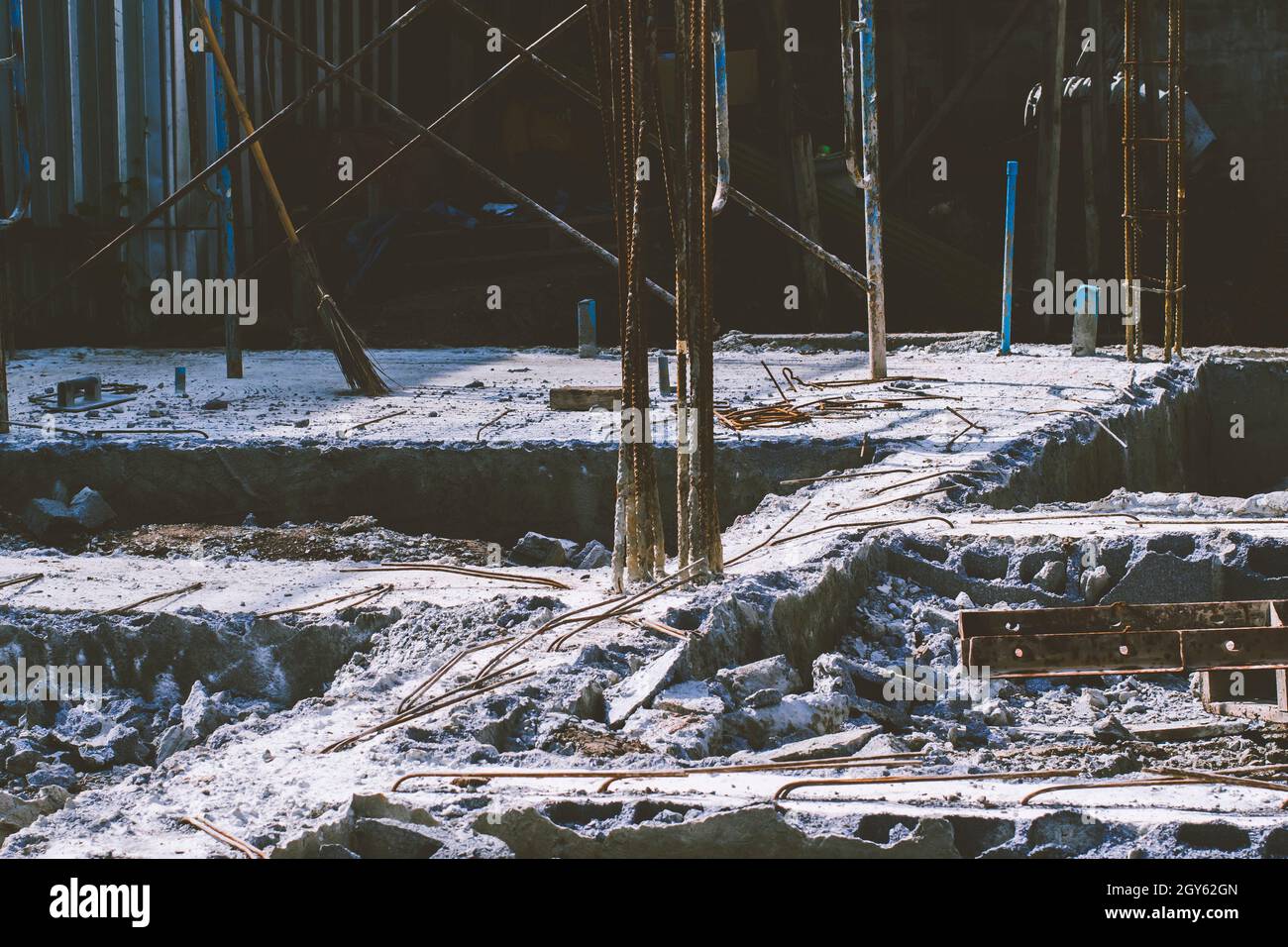 Construction site .Support structure .site check and business workflow ...