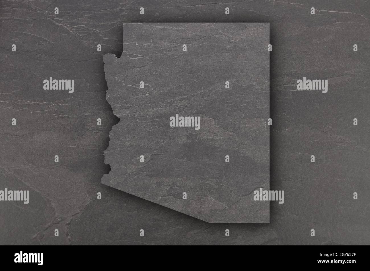 Map of Arizona on dark slate Stock Photo - Alamy