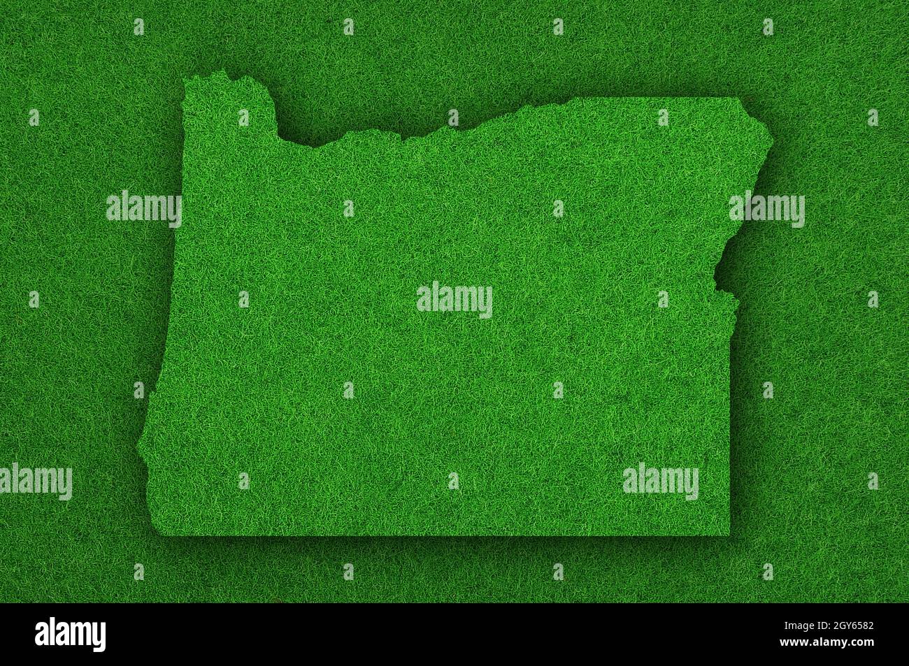 Map of Oregon on green felt Stock Photo - Alamy