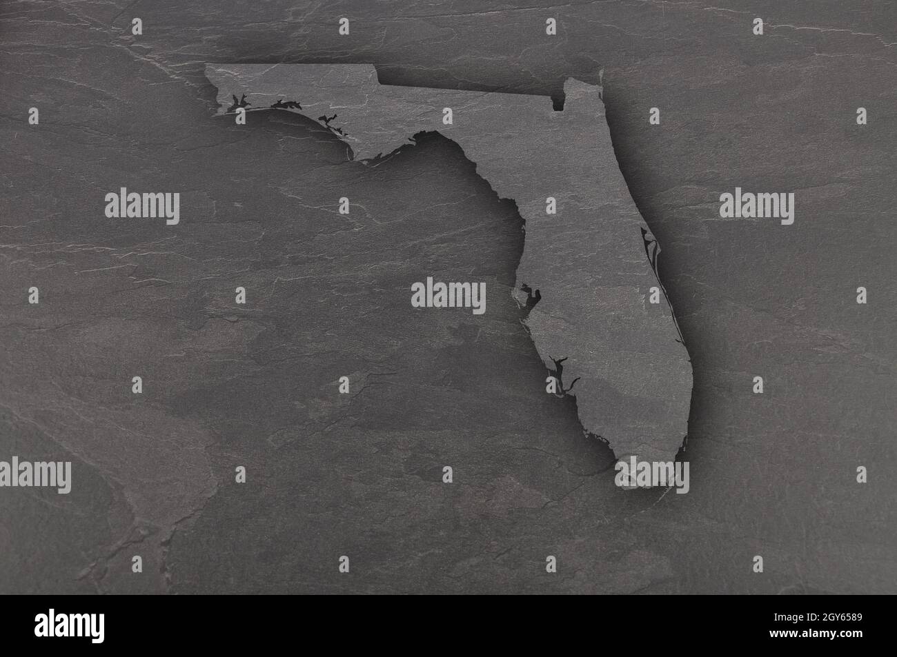 Map of Florida on dark slate Stock Photo - Alamy