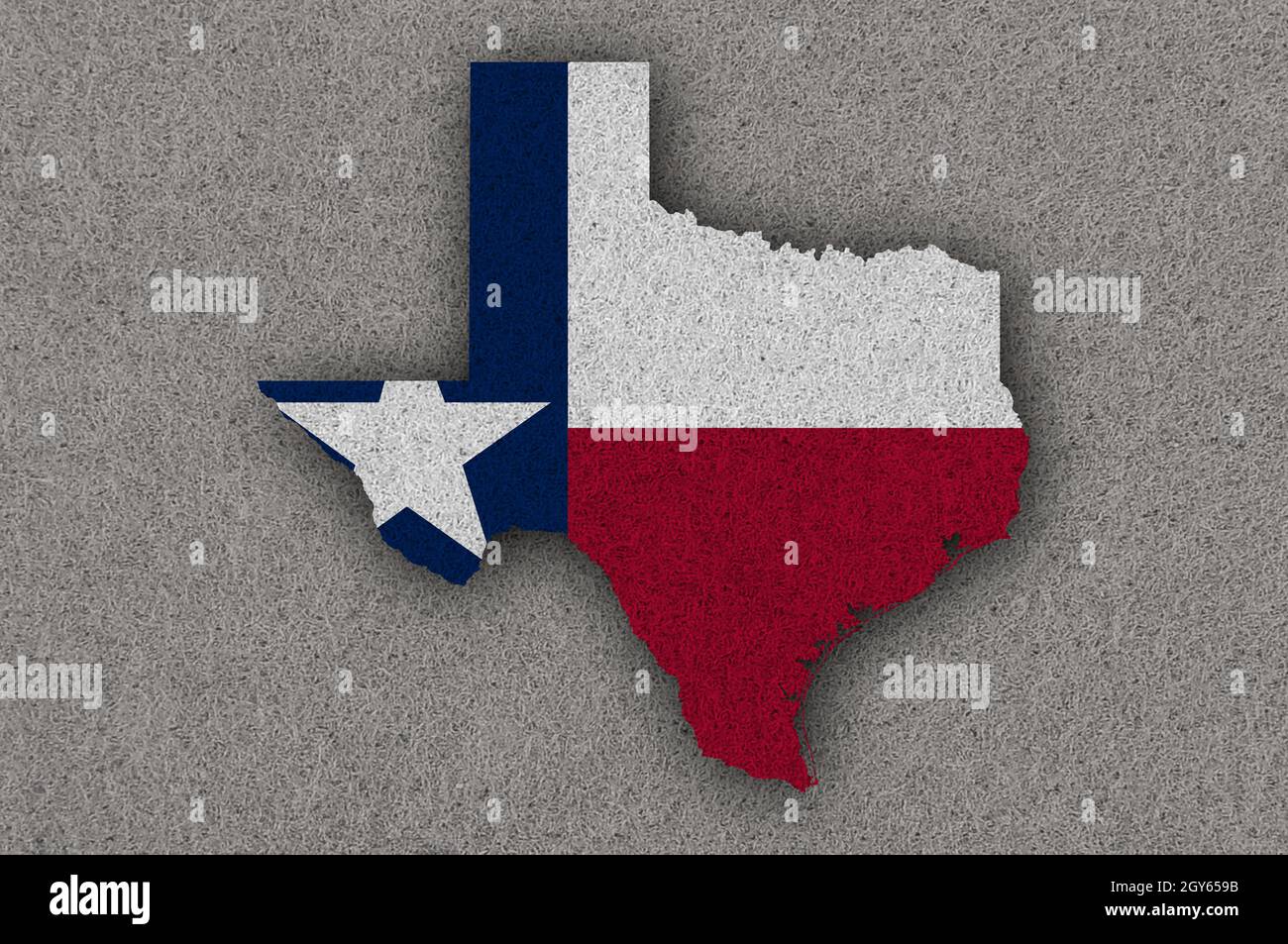 Map and flag of Texas on felt Stock Photo - Alamy