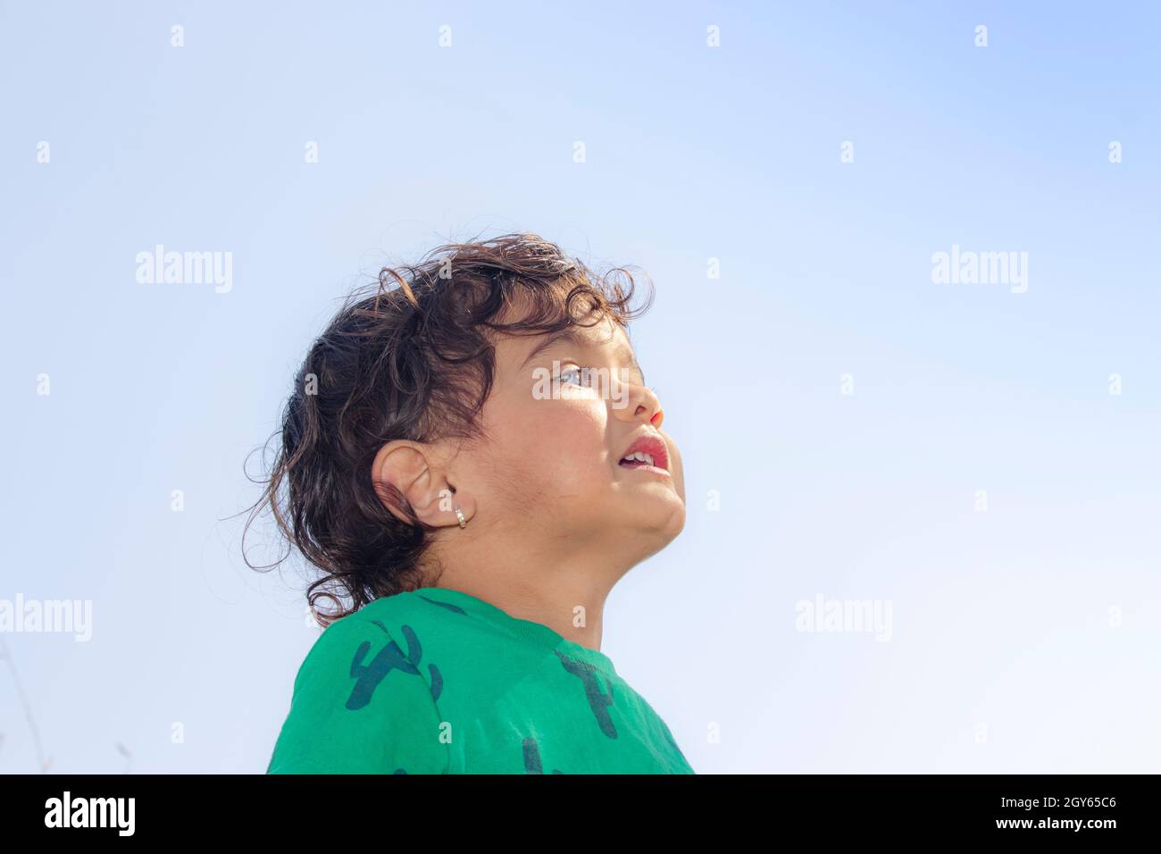 Children Looking Up At The Sky