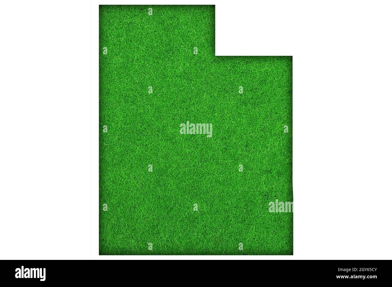 Map of Utah on green felt Stock Photo - Alamy