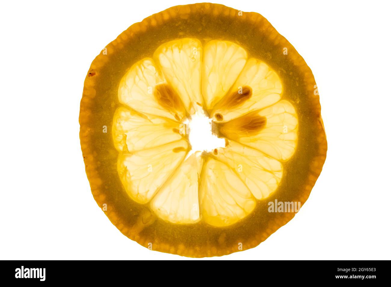 Macro shot slice lemon Cut Out Stock Images & Pictures - Alamy