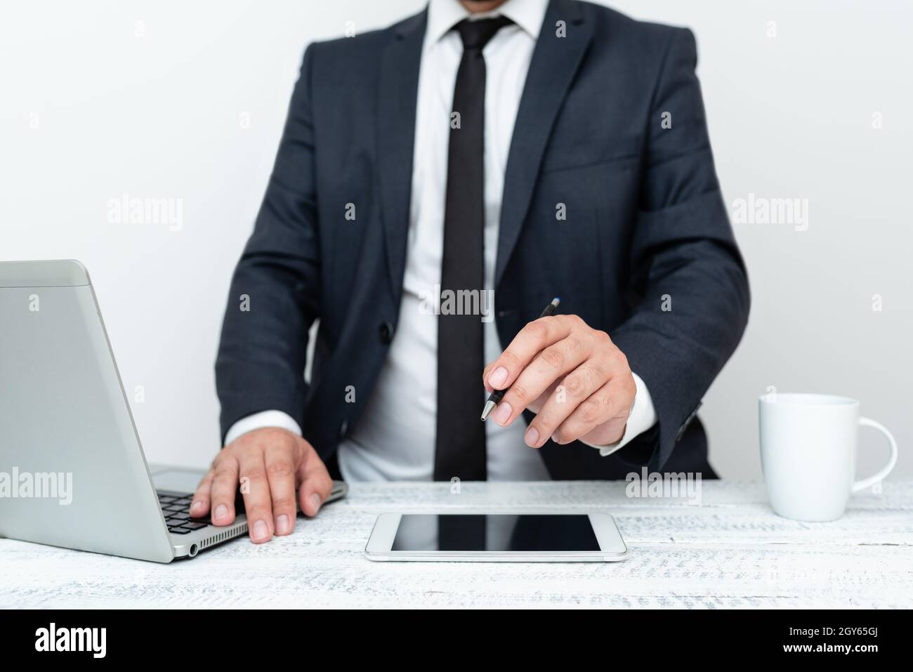 Remote Office Work Online Smartphone Voice And Video Calling Stock ...