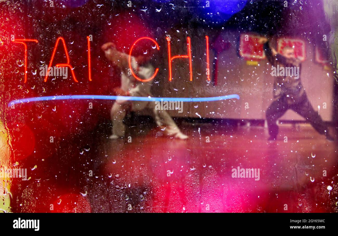 Tai chi neon sign hi-res stock photography and images - Alamy