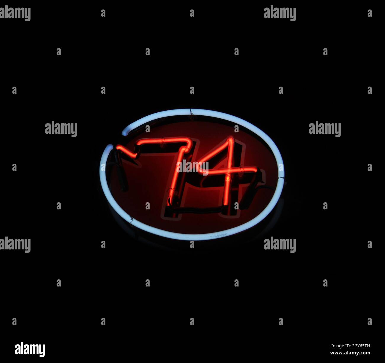 Neon Sign Since 74 Restaurant Sign Stock Photo - Alamy