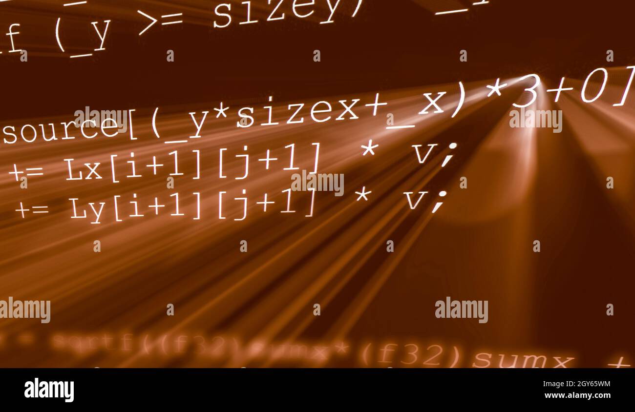 Colorful digital binary data digits and streaming binary code ...