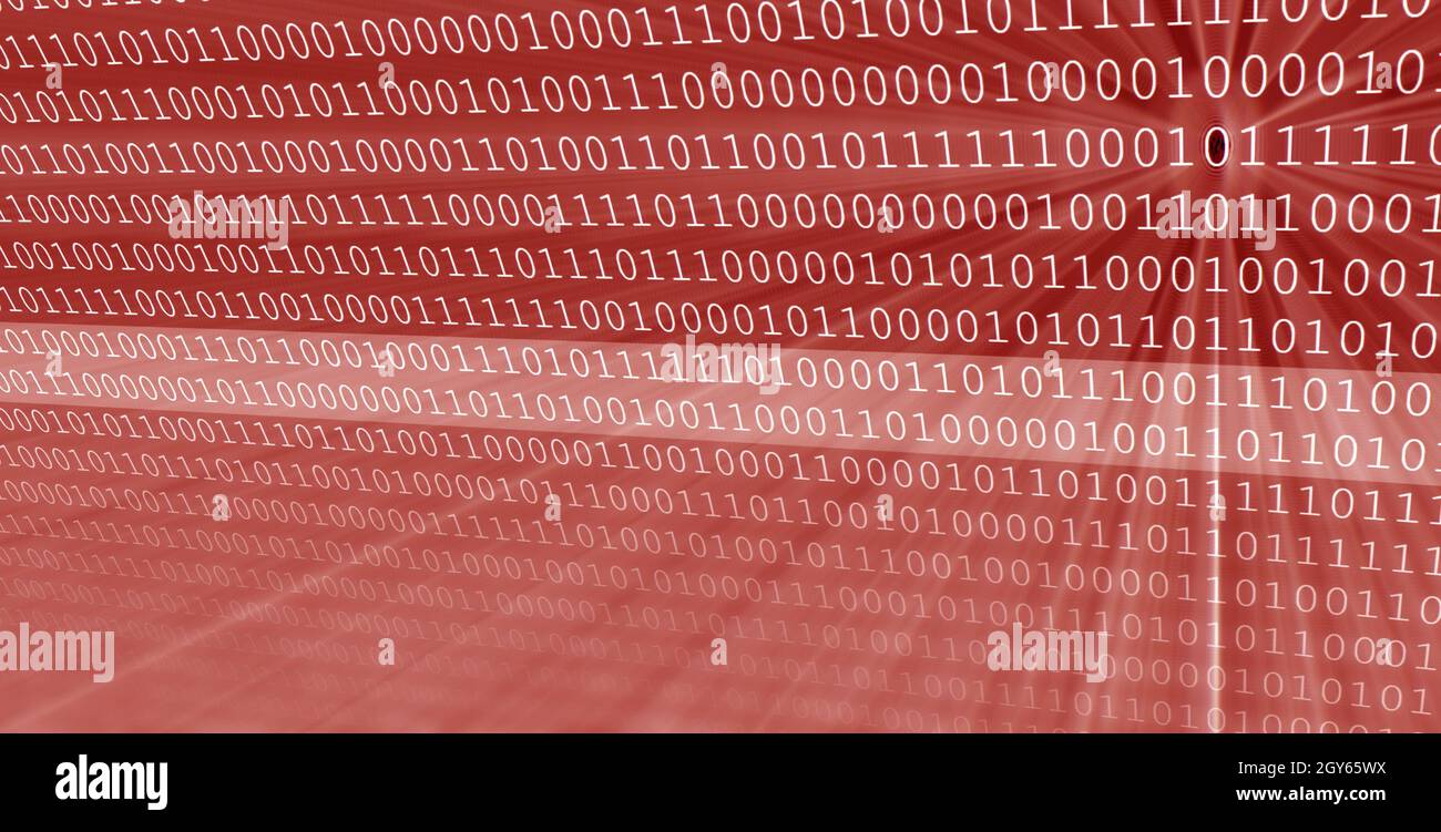 Colorful digital binary data digits and streaming binary code background with light beams Stock ...