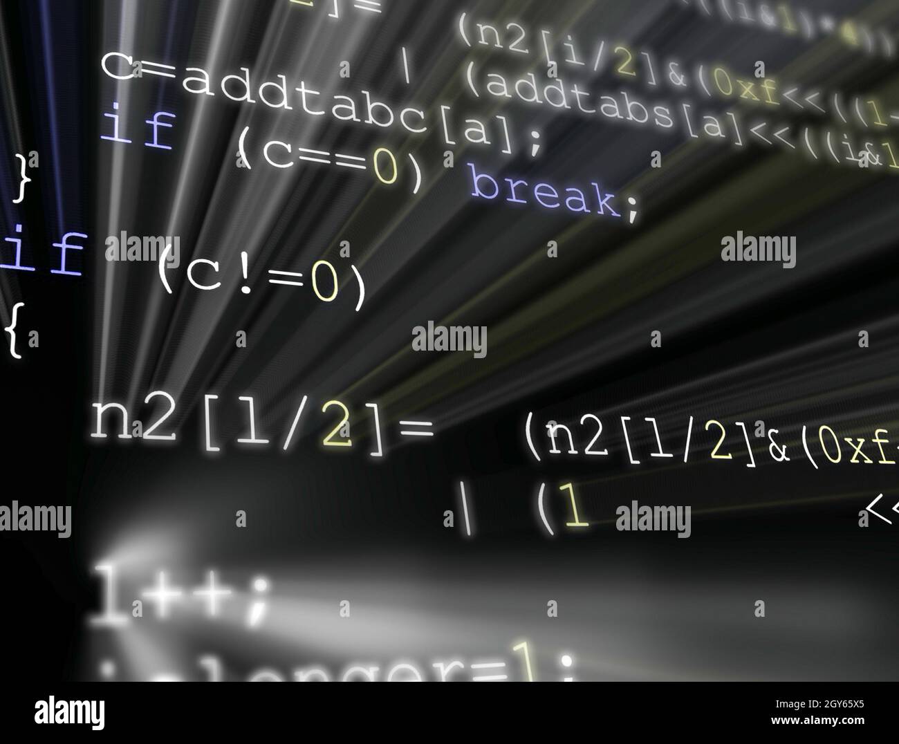 Colorful Digital Binary Data Digits And Streaming Binary Code