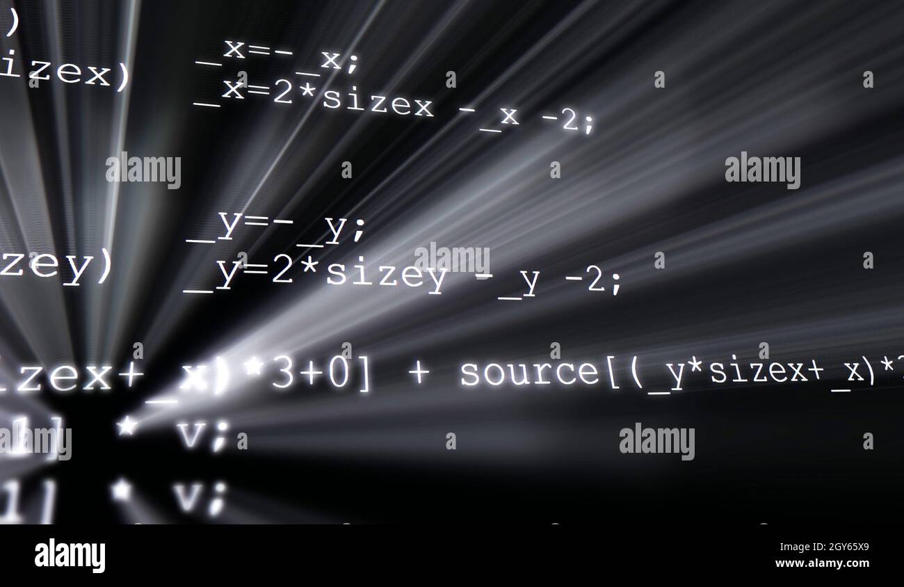 Colorful digital binary data digits and streaming binary code ...