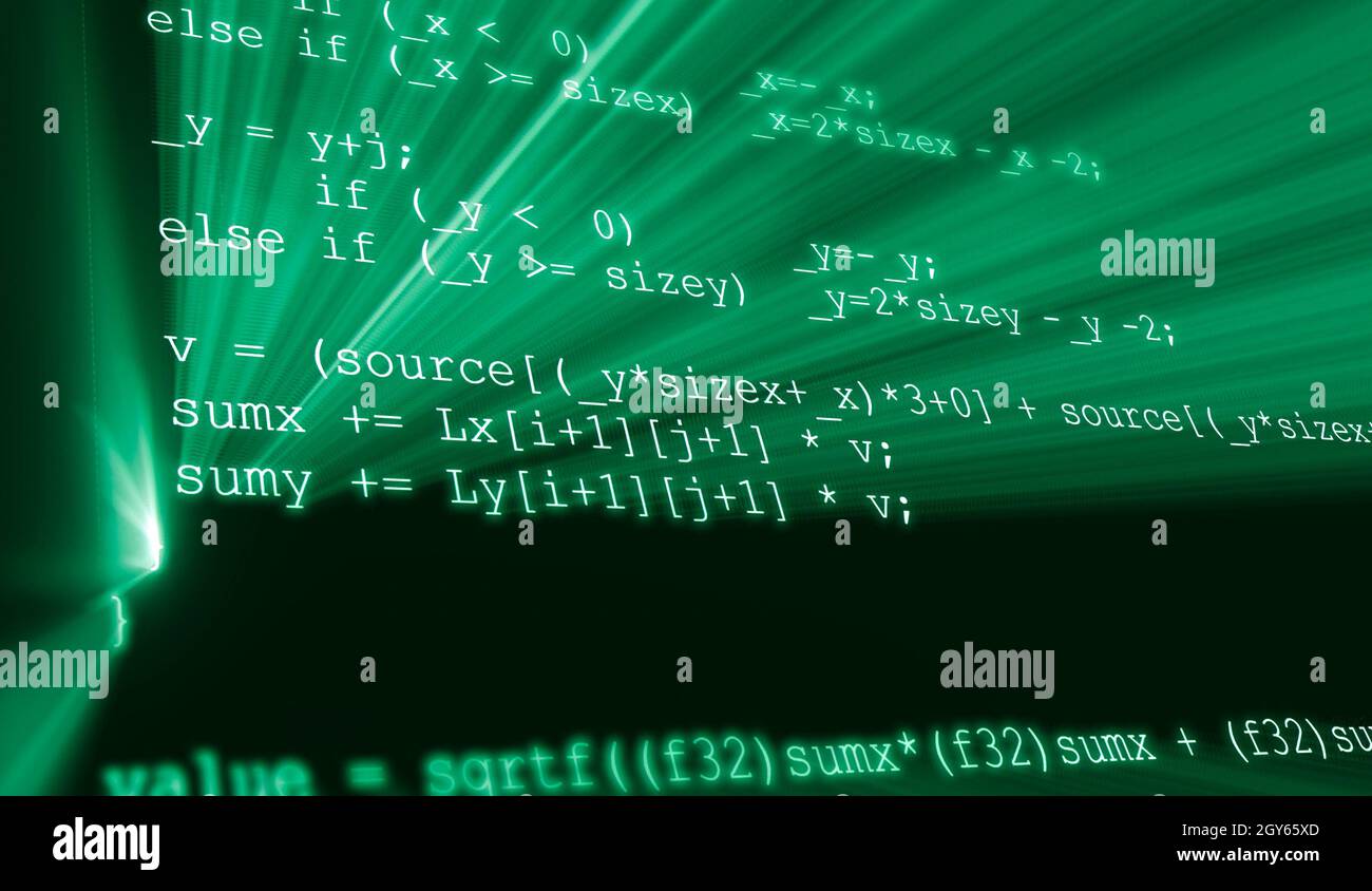 Colorful digital binary data digits and streaming binary code ...