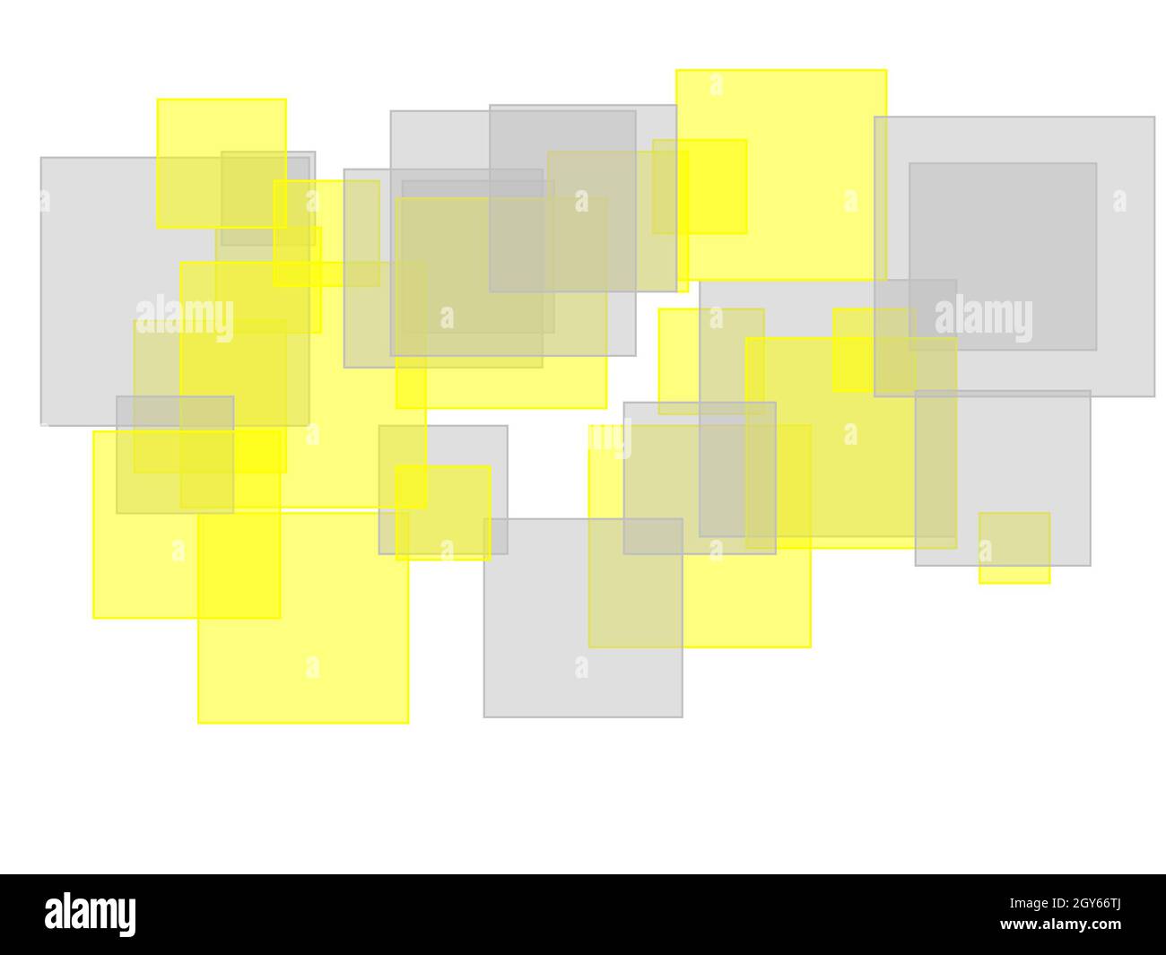 Abstract minimalist gray yellow illustration with squares and white ...